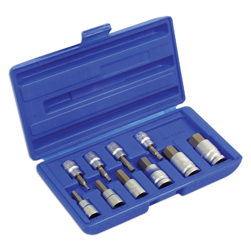 Laser Tools 3656 Hex Socket Bit Set 3/8"D, 1/2"D 10pc