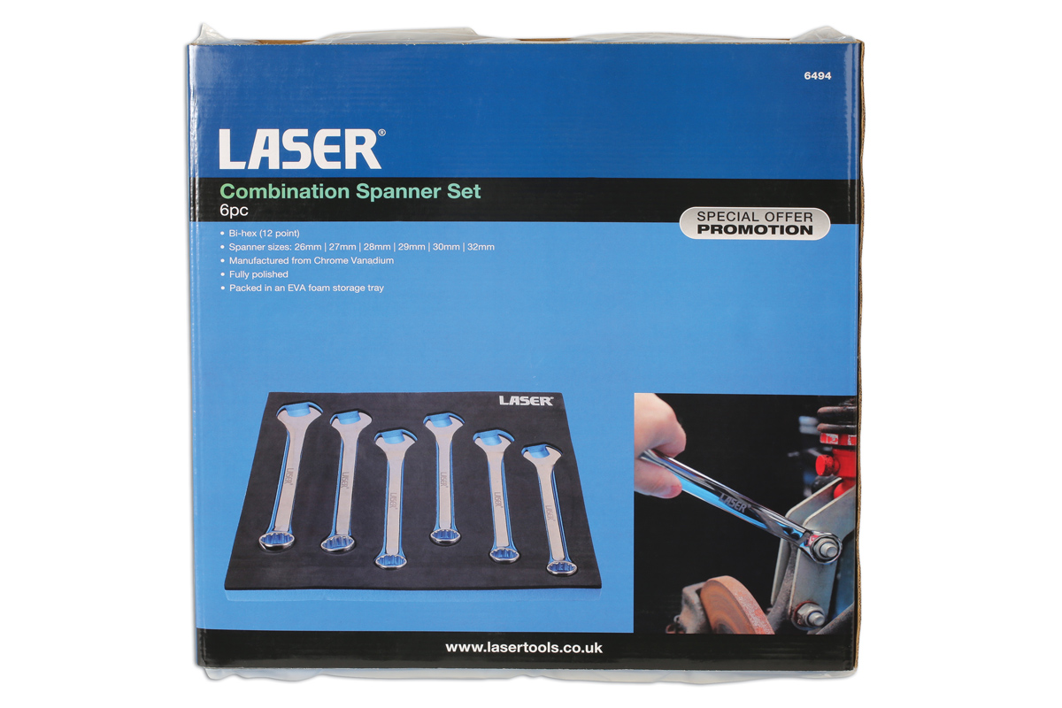 Laser Tools 6494 Combination Spanner Set 6pc